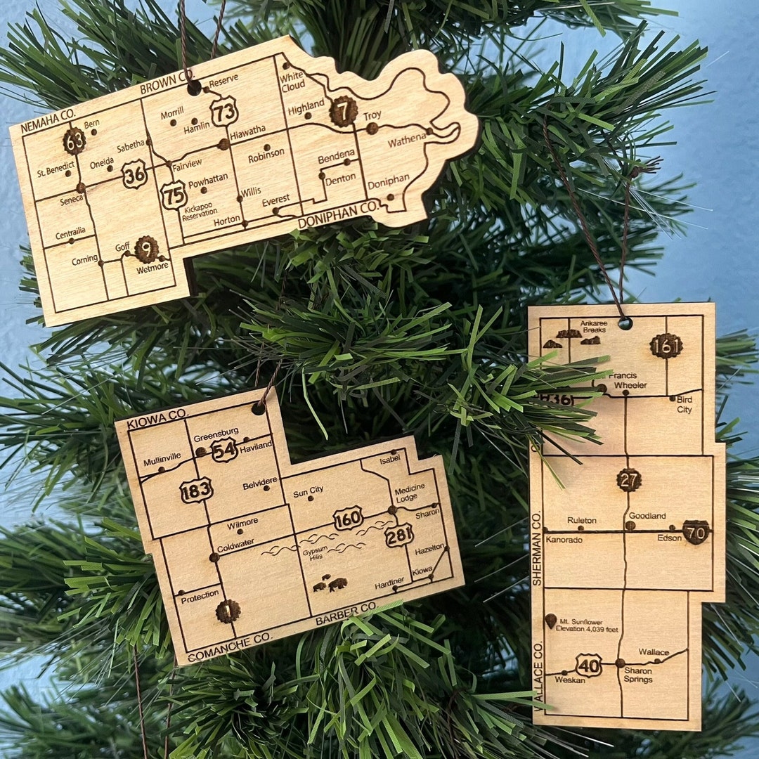 2018-2023 Big Kansas Road Trip Wood Ornaments, Laser Engraved BKRT ...