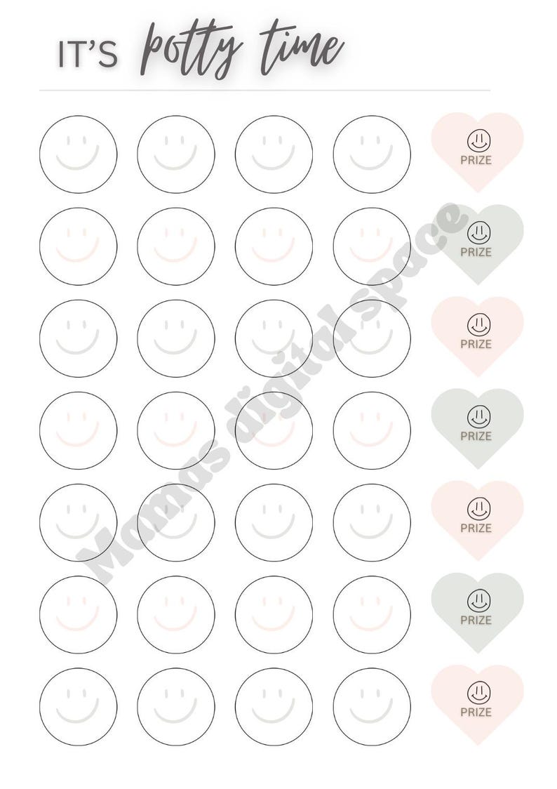 Potty Training Sheets Printable Potty Training Charts for Toddlers ...