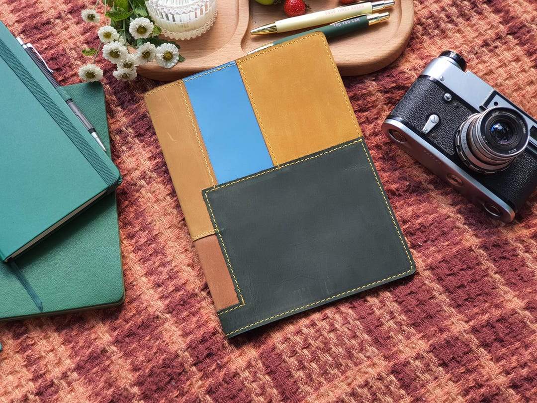 Personalized Leather Book Cover, A5 Notebook Protector Cover, Customize ...