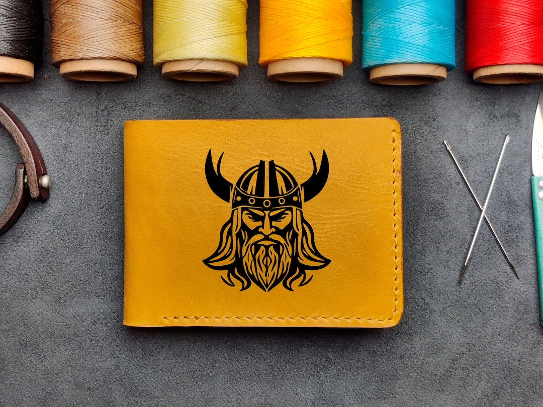 Odin Leather Bifold Wallet, Norse Groom Gift, Nordic Personalized Gift ...