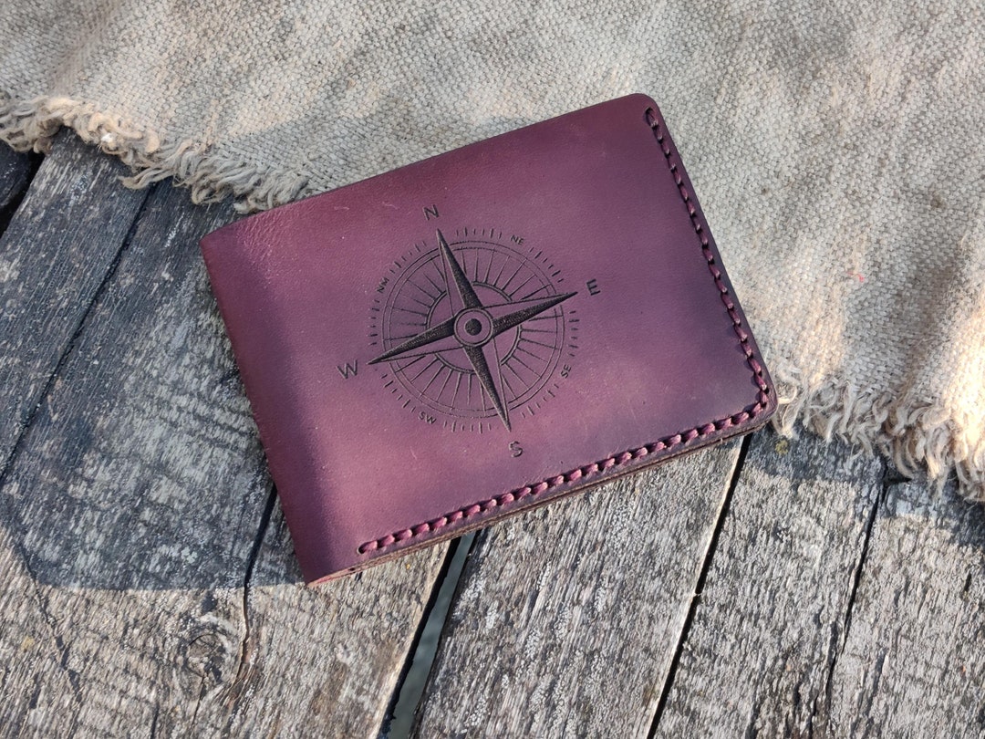 Compass Navigation Nautical Wind Rose Star Travel Adventure - Leather ...