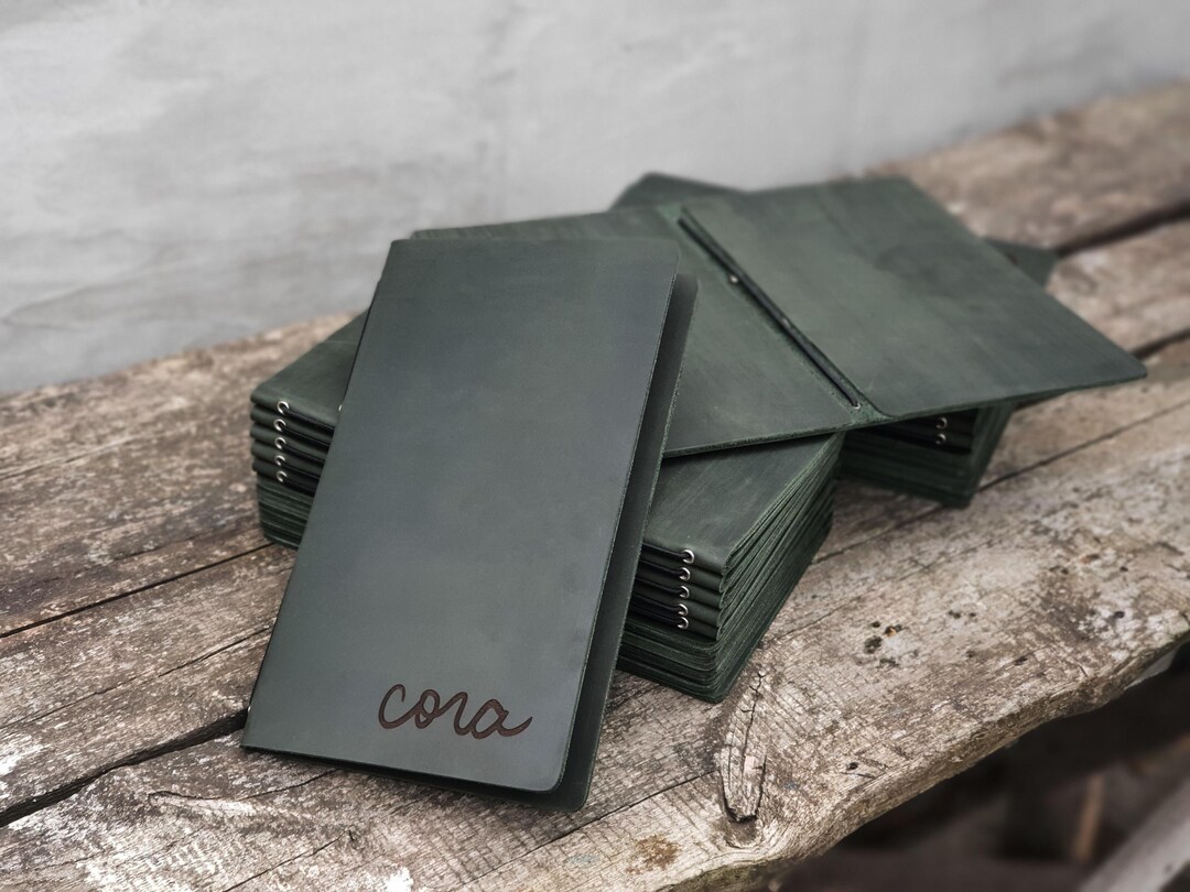 Leather Menu Cover for Restaurant, Custom Menu Folder, Personalized ...