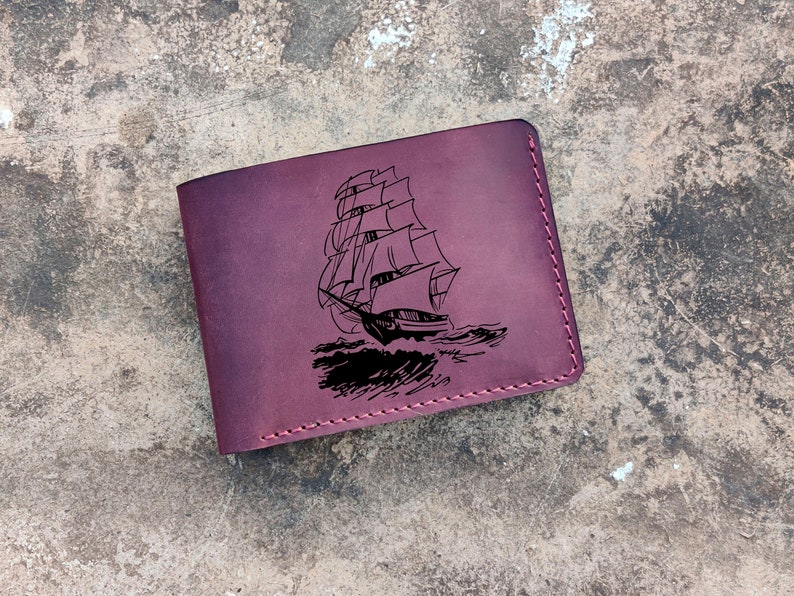 Sailboat Sailor Captain Octopus Kraken Sea Ocean Monster Anchor Leather ...