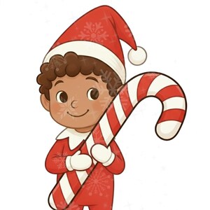 Christmas Elf Clipart: Candy Cane, Holiday PNG (digital Download) - Etsy