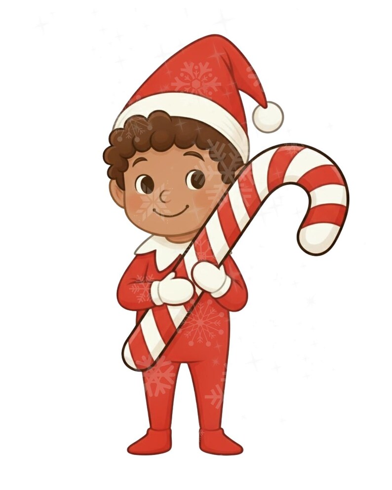 Christmas Elf Clipart: Candy Cane, Holiday PNG (digital Download) - Etsy