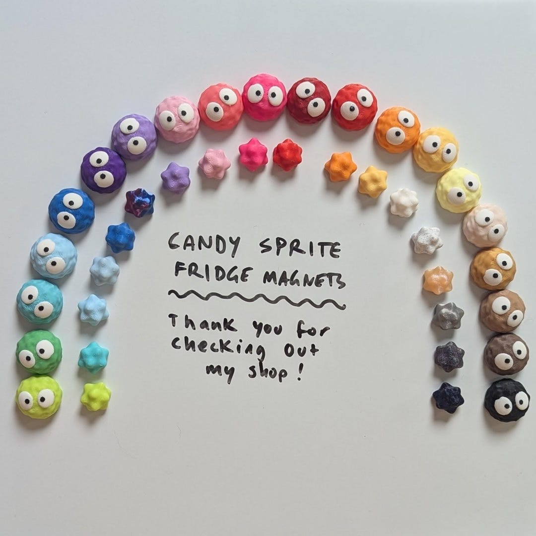 Susuwatari Candy Sprites Fridge Magnets: 17x Set | Whimsical Kitchen ...