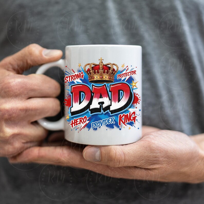 Father's Day Dad Clipart: Red White & Blue Hero Design (digital ...
