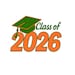 2026 Graduation Clipart: Orange and Green Class of 2026 Graphic ...