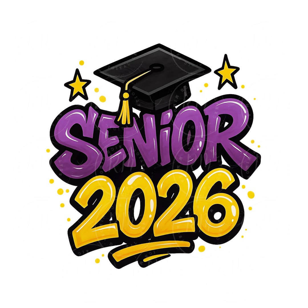2026 Grad Clipart: Purple & Yellow Senior Design (digital Download - Etsy