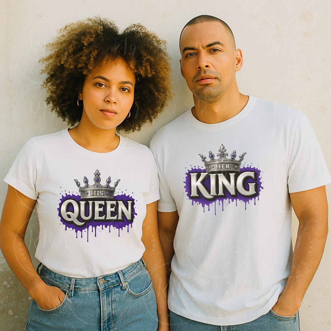 Silver & Purple “her King” Drip Crown PNG • Sublimation Graphic • Royal ...