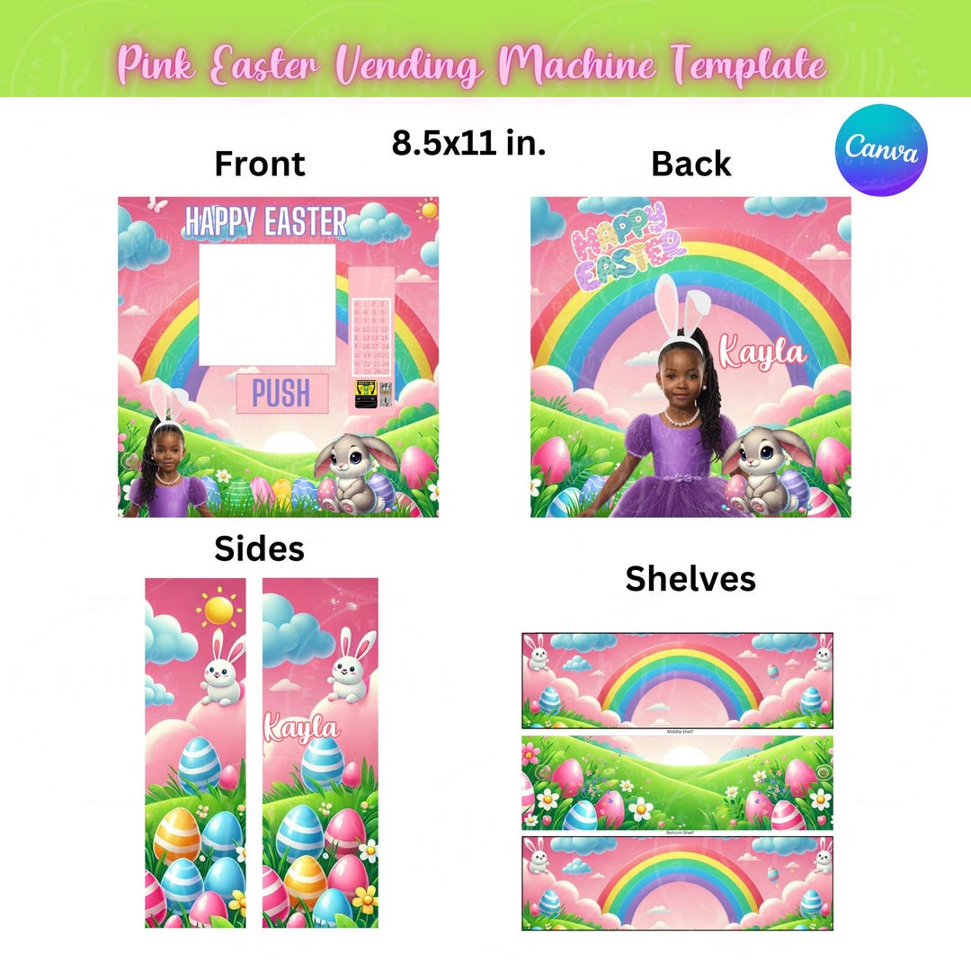 Easter Vending Machine Template, Pink Editable Easter Vending Machine, Easter Gift, Easter ...