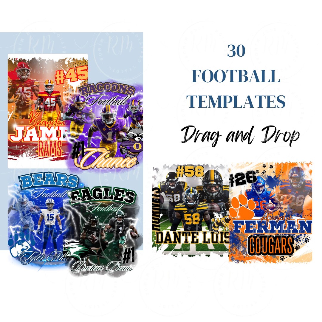 30 Editable Football T-shirt Designs: Canva Templates (digital Download ...