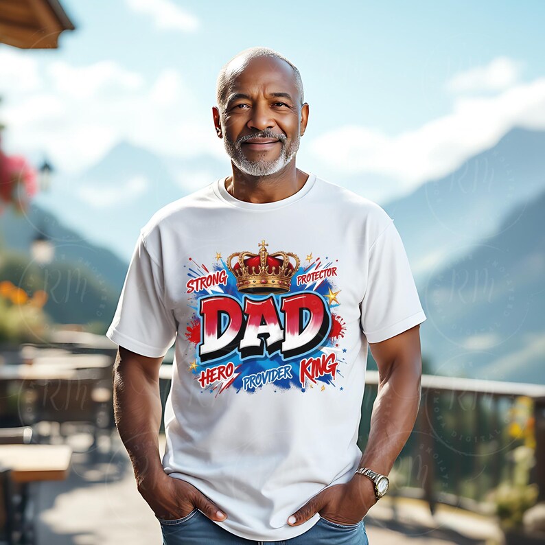 Father's Day Dad Clipart: Red White & Blue Hero Design (digital ...