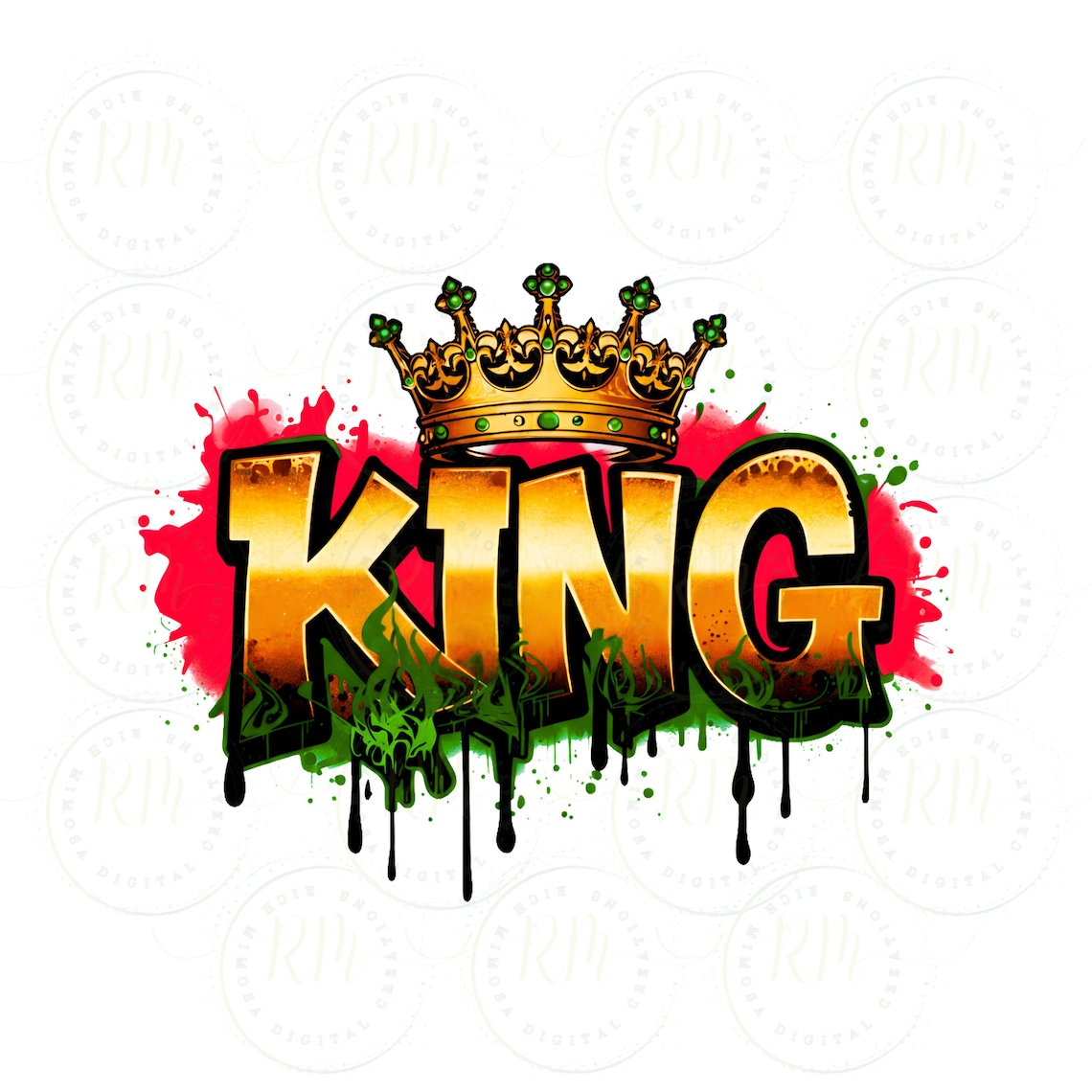 Dripping Graffiti King Crown PNG | Street Art Shirt Design (digital ...