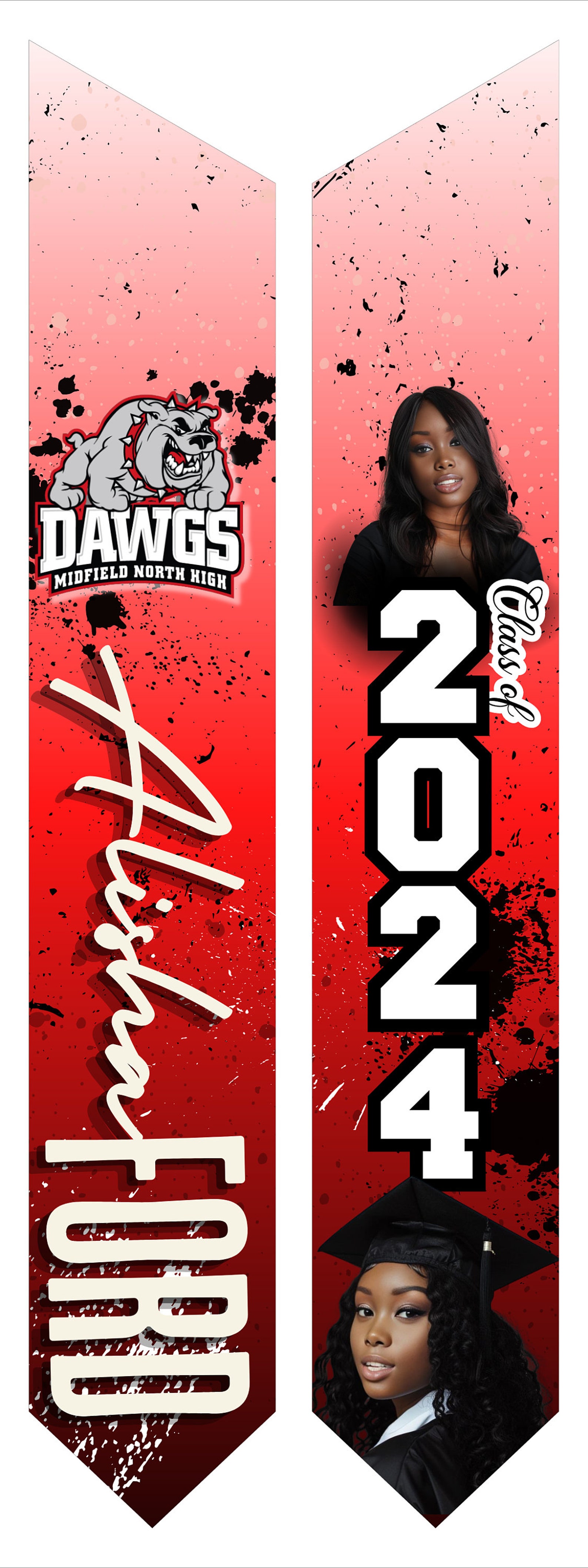 Custom Graduation Stole Template Bundle, Editable Grad Stole Template ...