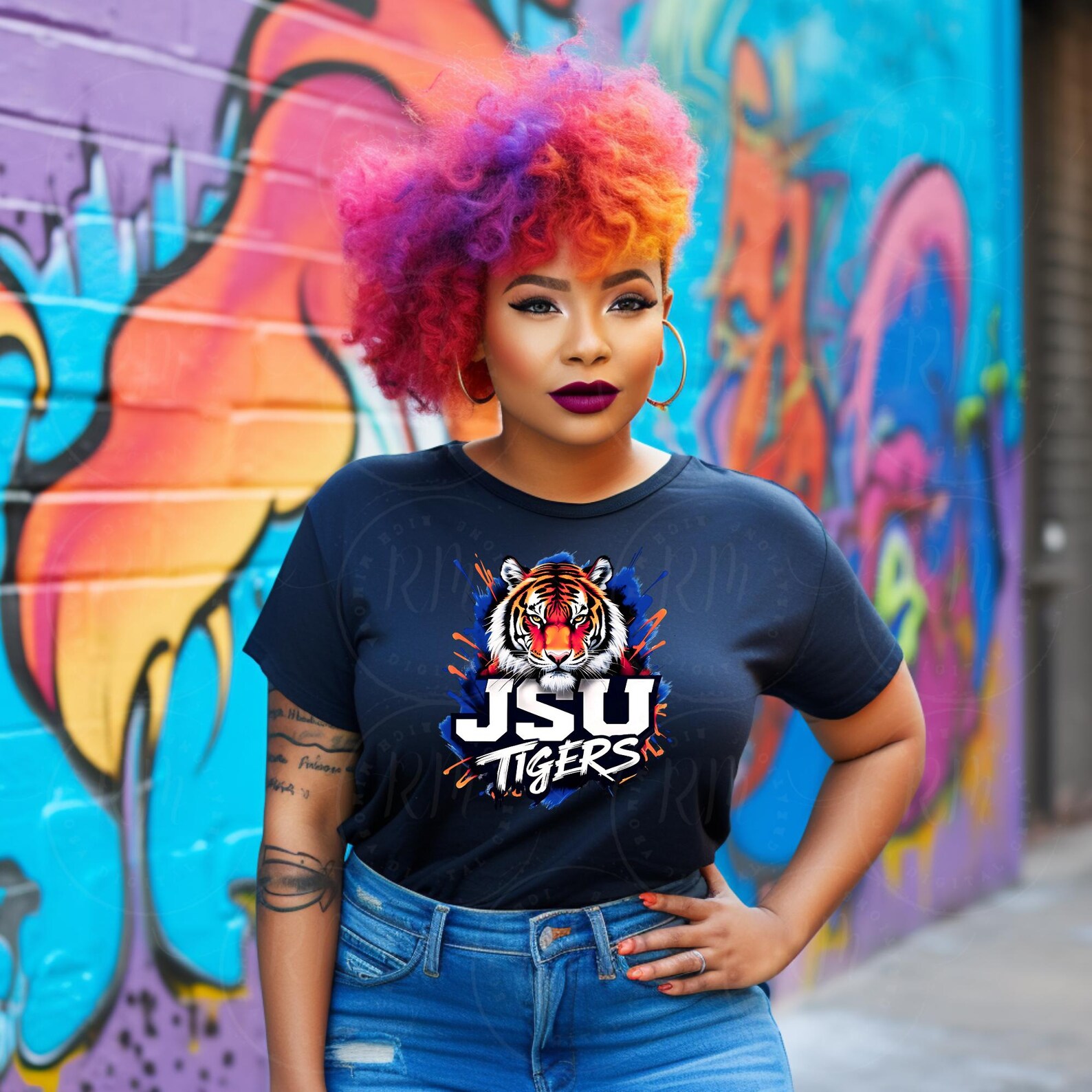 JSU Tigers Clipart PNG: Jackson State University Mascot (digital ...