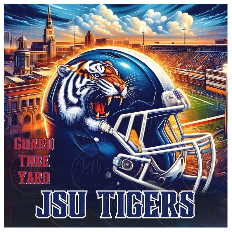 JSU Tigers Football Helmet Art: HBCU Pride Design (digital Download) - Etsy