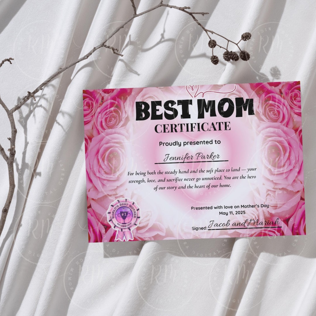 Mother's Day Certificate, Best Mom Certificate, Editable Mother's Day ...