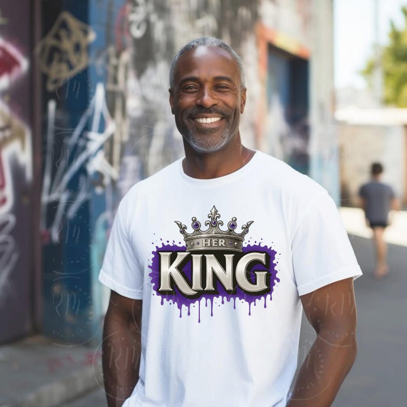 Silver & Purple “her King” Drip Crown PNG • Sublimation Graphic • Royal ...