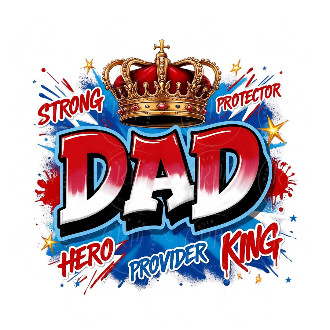 Father's Day Clipart, Dad Design, Red White & Blue Graphics, Strong ...