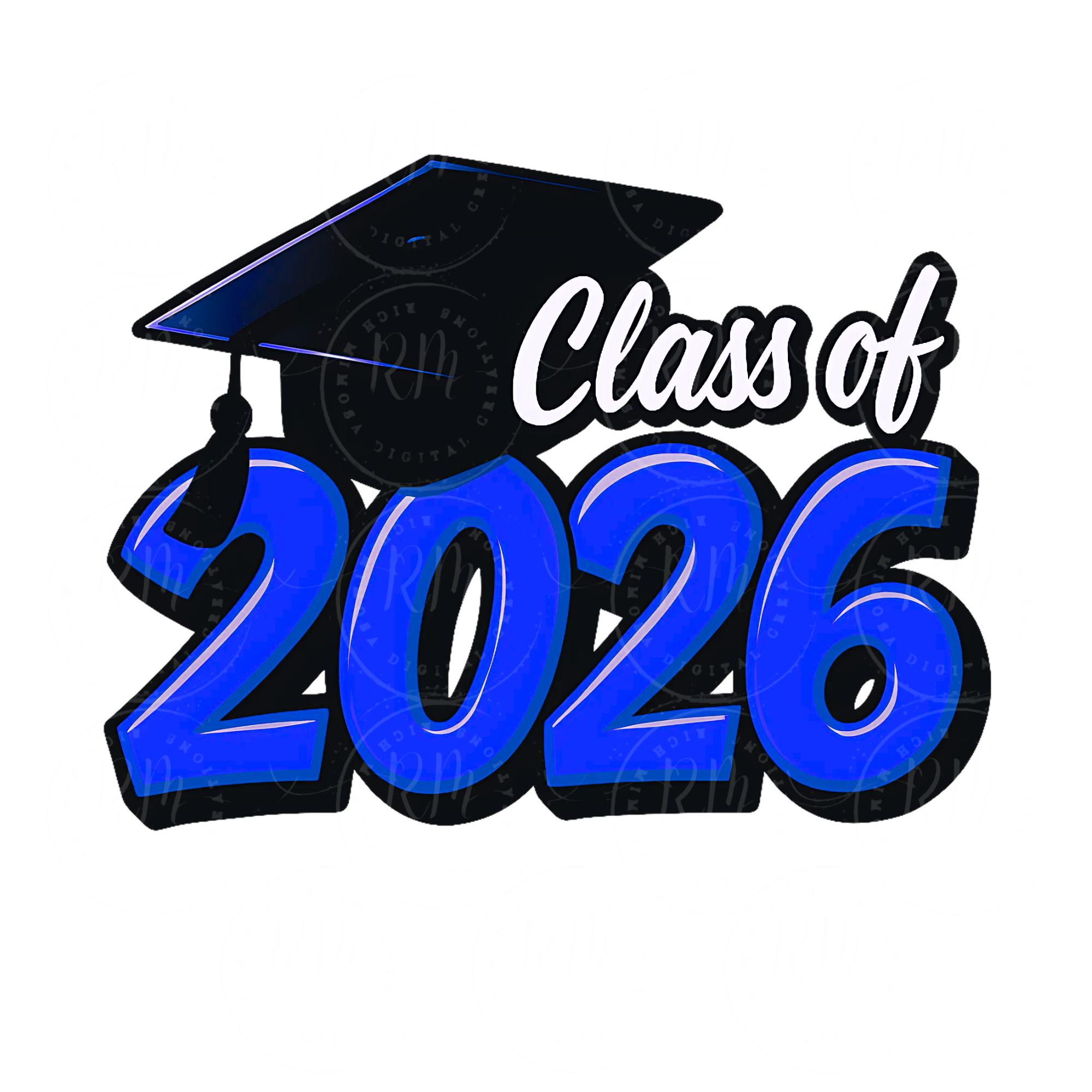 Blue Class of 2026 Graduation Clipart: DIY Scrapbooking (digital ...