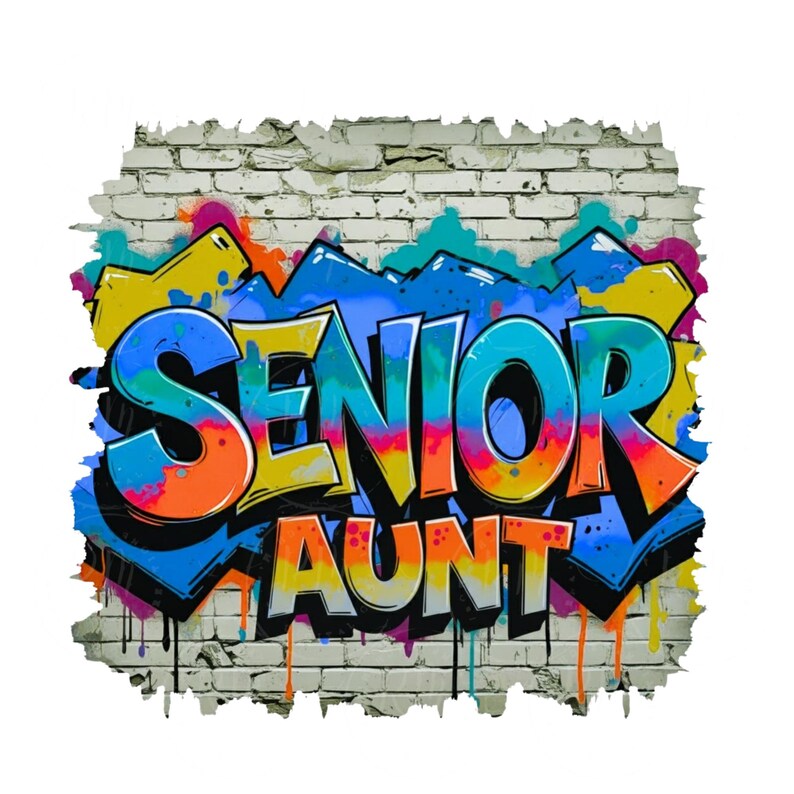 Senior Aunt Graffiti Clipart: Urban Graduation PNG (digital Download ...