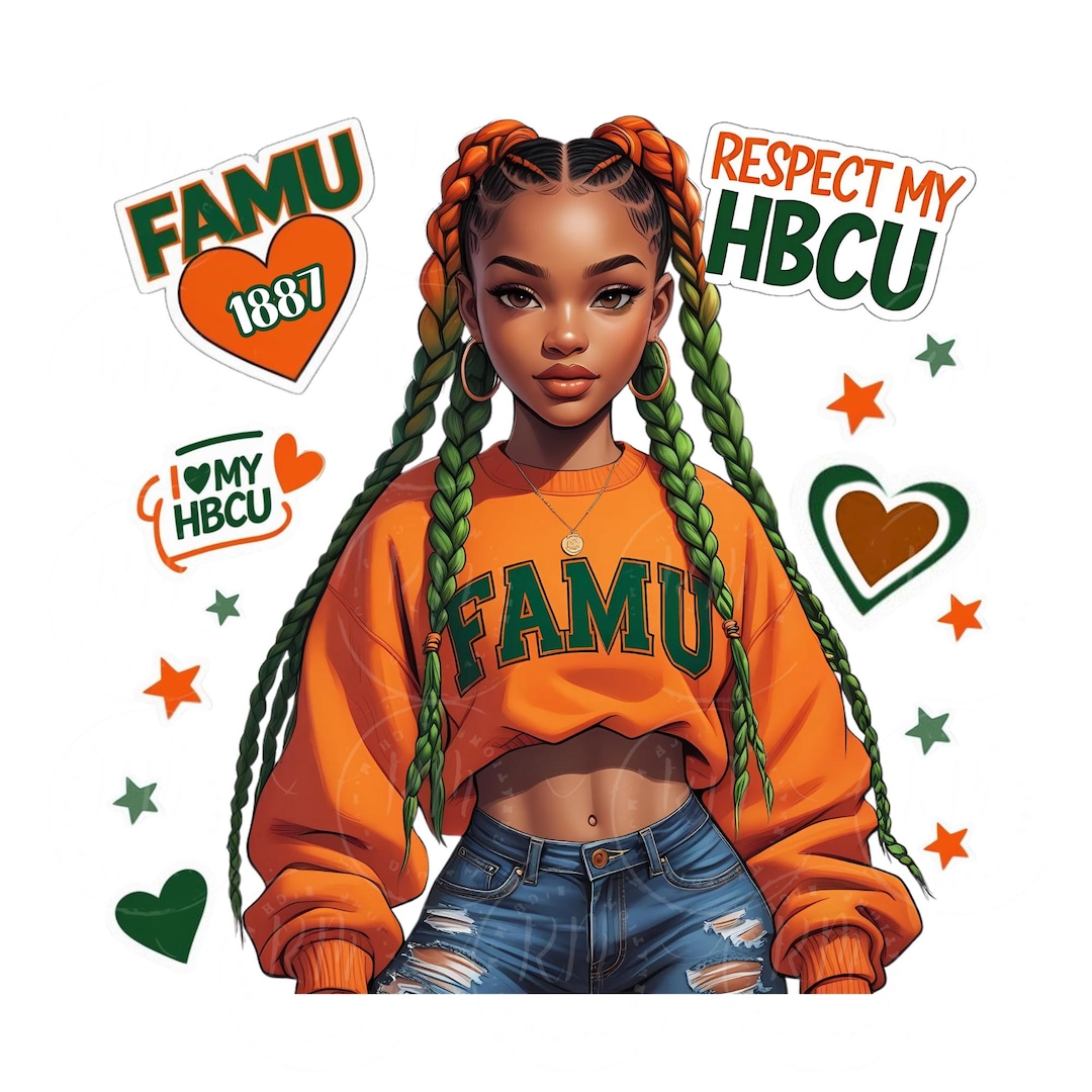 FAMU Girl Clipart: HBCU PNG, Black Woman Braids (digital Download) - Etsy