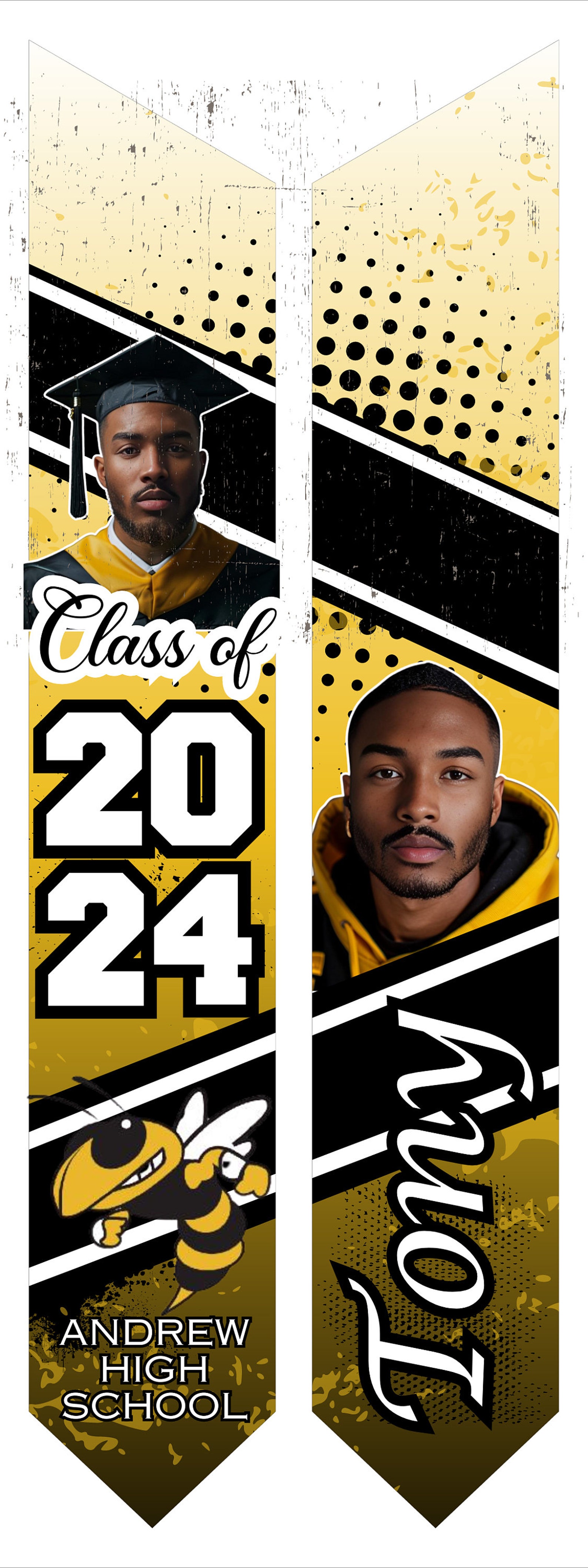 Custom Graduation Stole Template Bundle, Editable Grad Stole Template ...