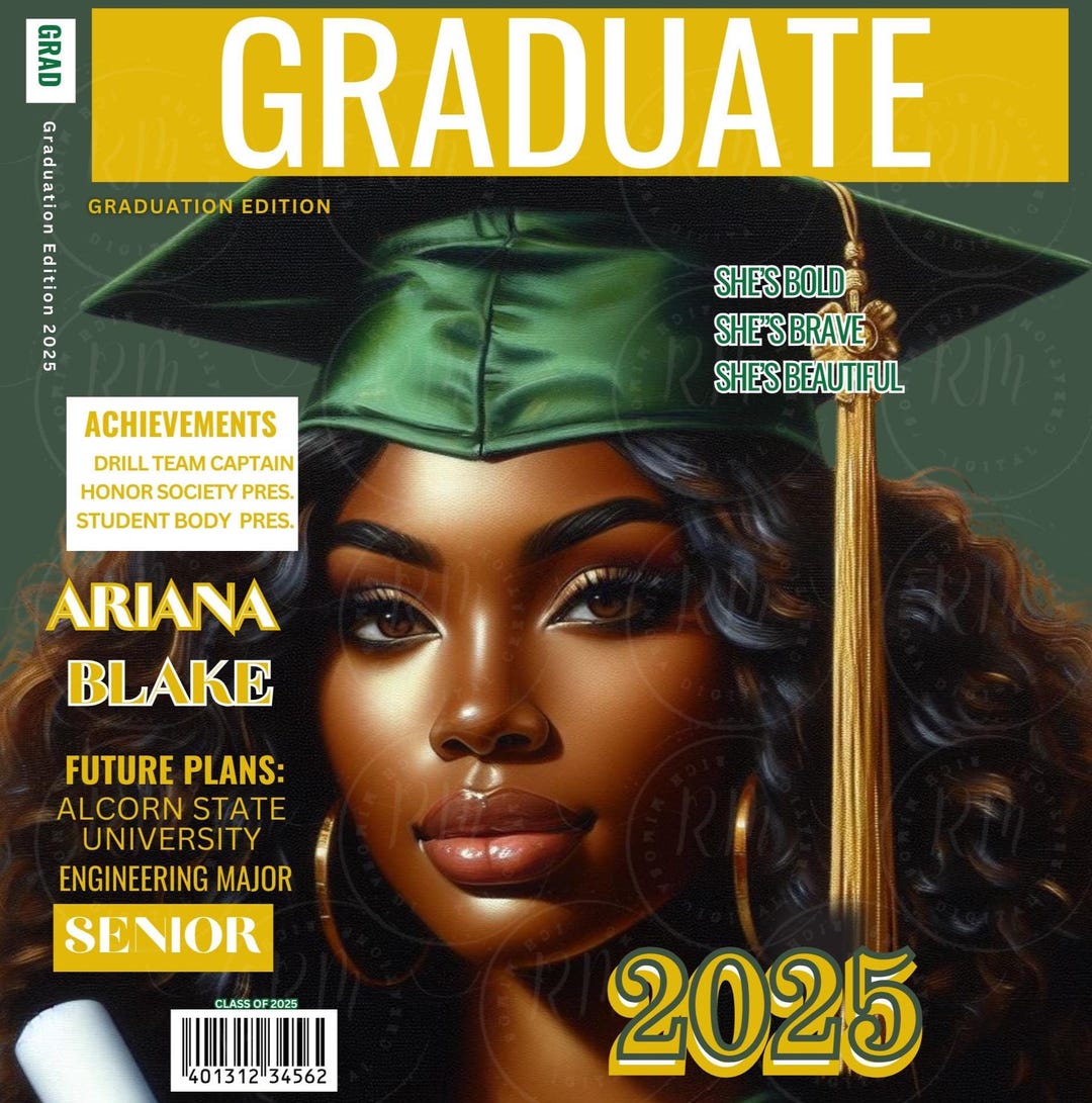 2025 Graduation Magazine Cover Template: Custom Canva Design (digital ...