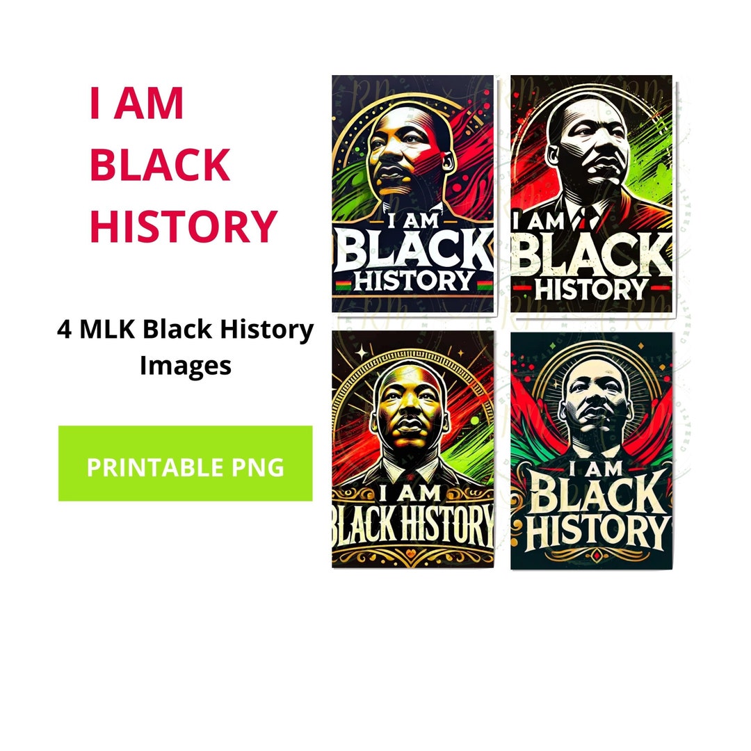 MLK Black History Clipart Bundle: Custom Artwork & Apparel (digital ...
