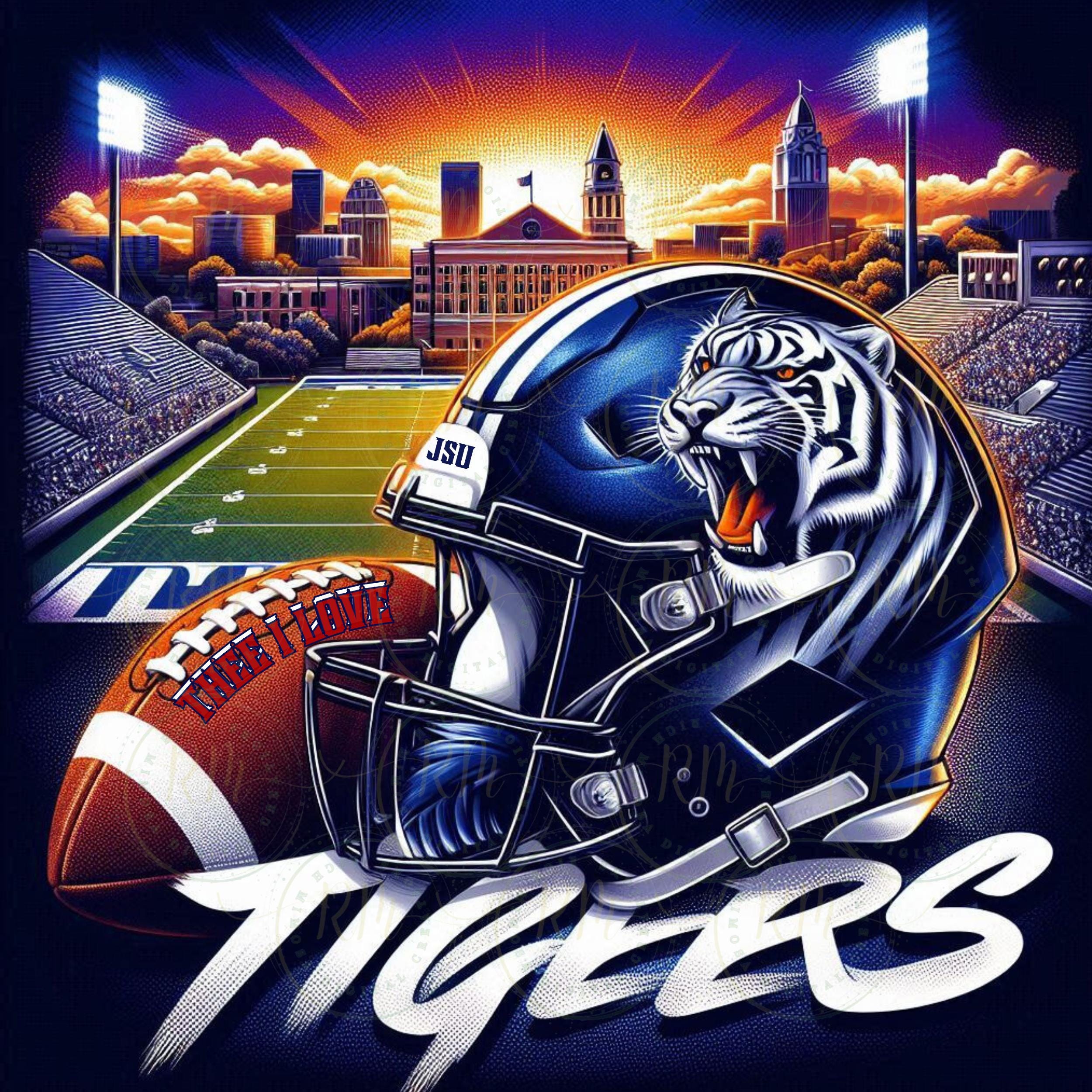 Jackson State Football Clipart: JSU Tigers, SWAC Champions (digital ...