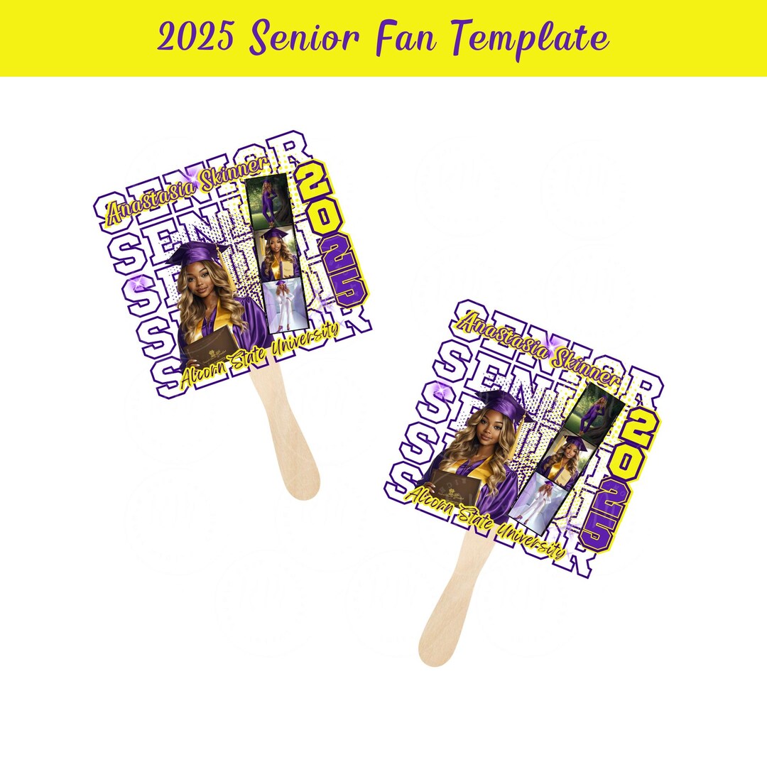 2025 Senior Fan Template | Custom Grad Paddle Fan Design, Alcorn State ...