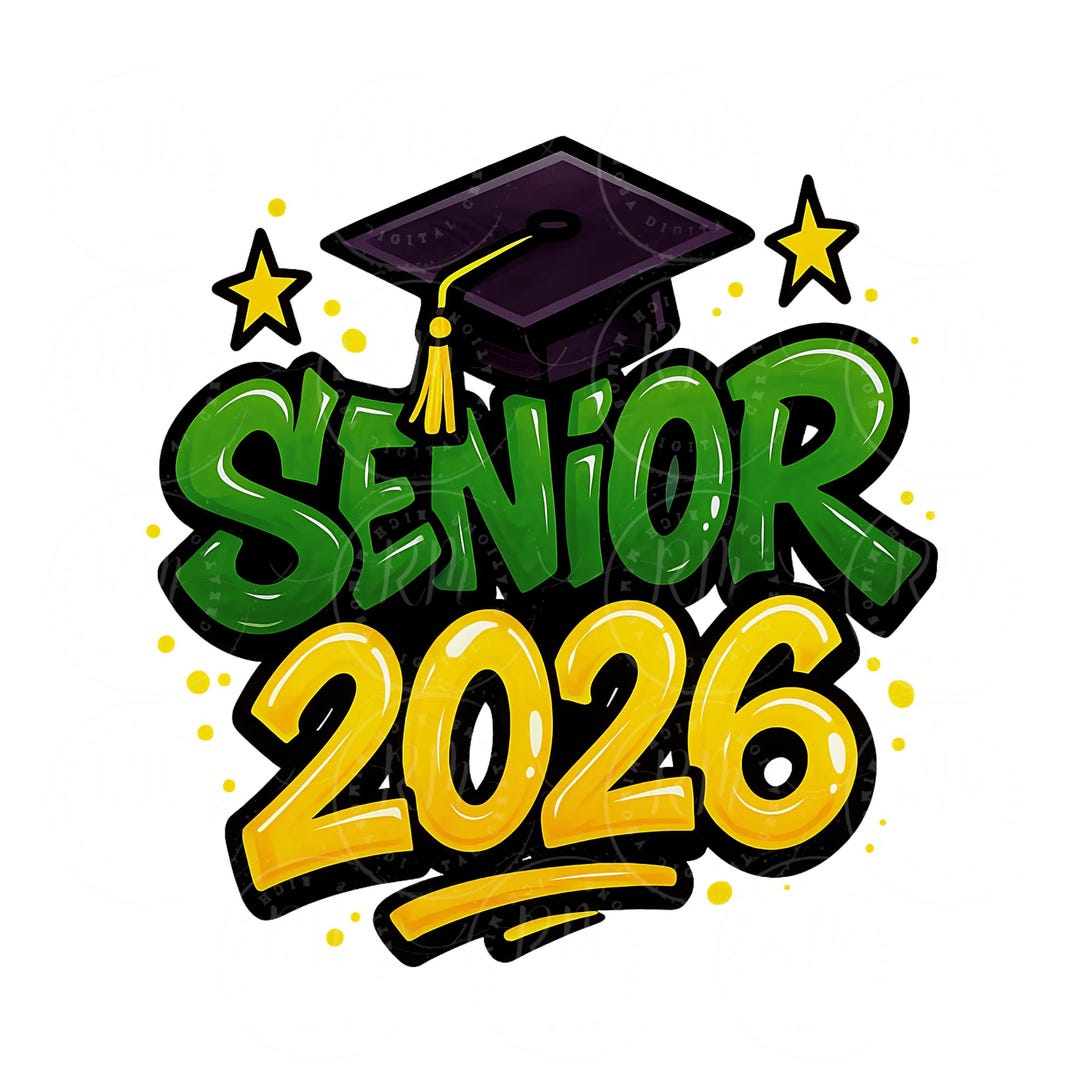 2026 Grad Clipart: Green & Yellow Graphics (digital Download) - Etsy