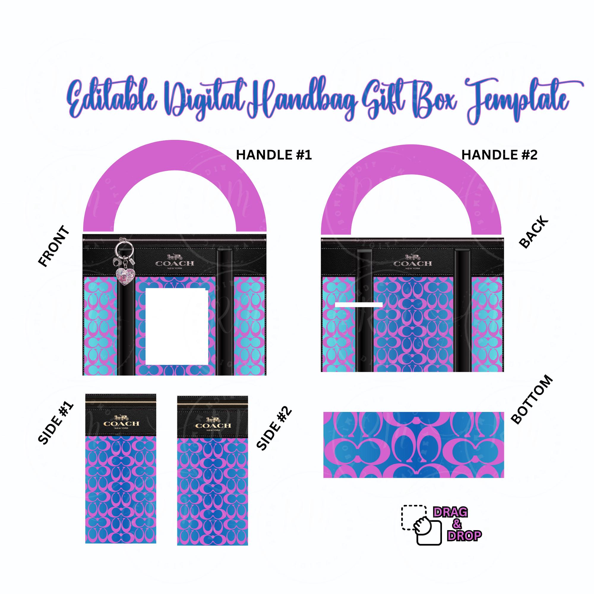 Designer Handbag Gift Box Template: DIY Canva Purse (digital Download ...