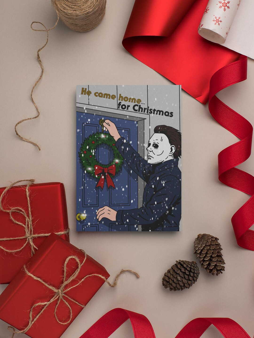 Handmade Michael Myers Christmas Card Bundle (5 Cards) - Etsy