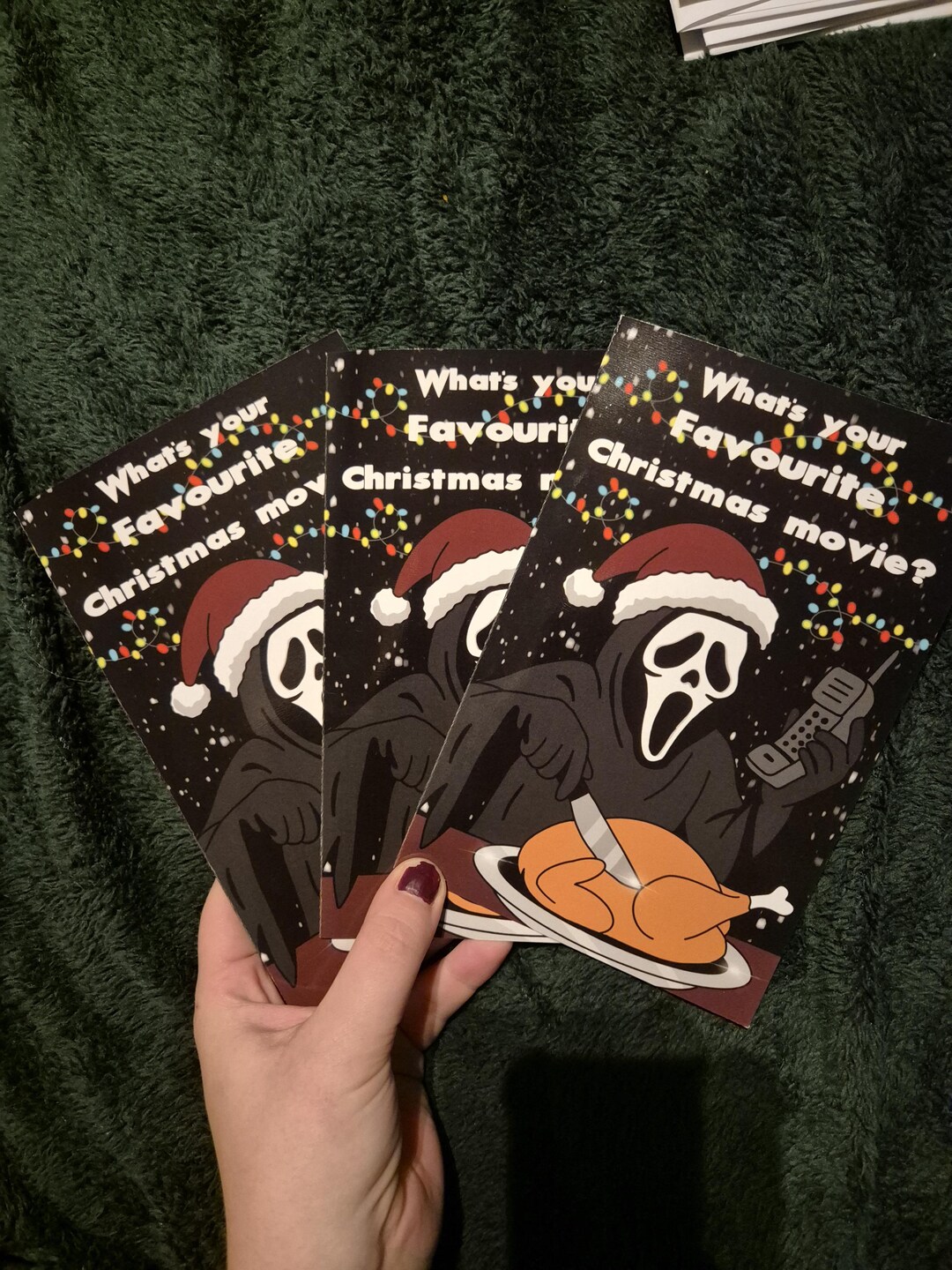 Handmade Ghostface Christmas Card Bundle (3 Cards) - Etsy