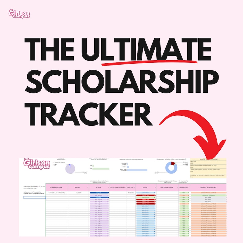 Ultimate Scholarship Tracker - Etsy