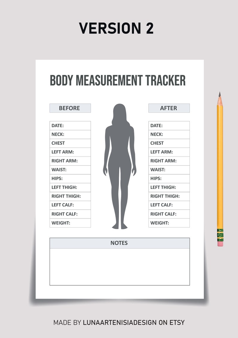Body Measurement Tracker, Weight Loss Tracker, Printable Body ...