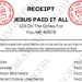 Jesus Paid It All Stamped Receipt. PNG,SVG,PDF Prayer Board Receipt ...