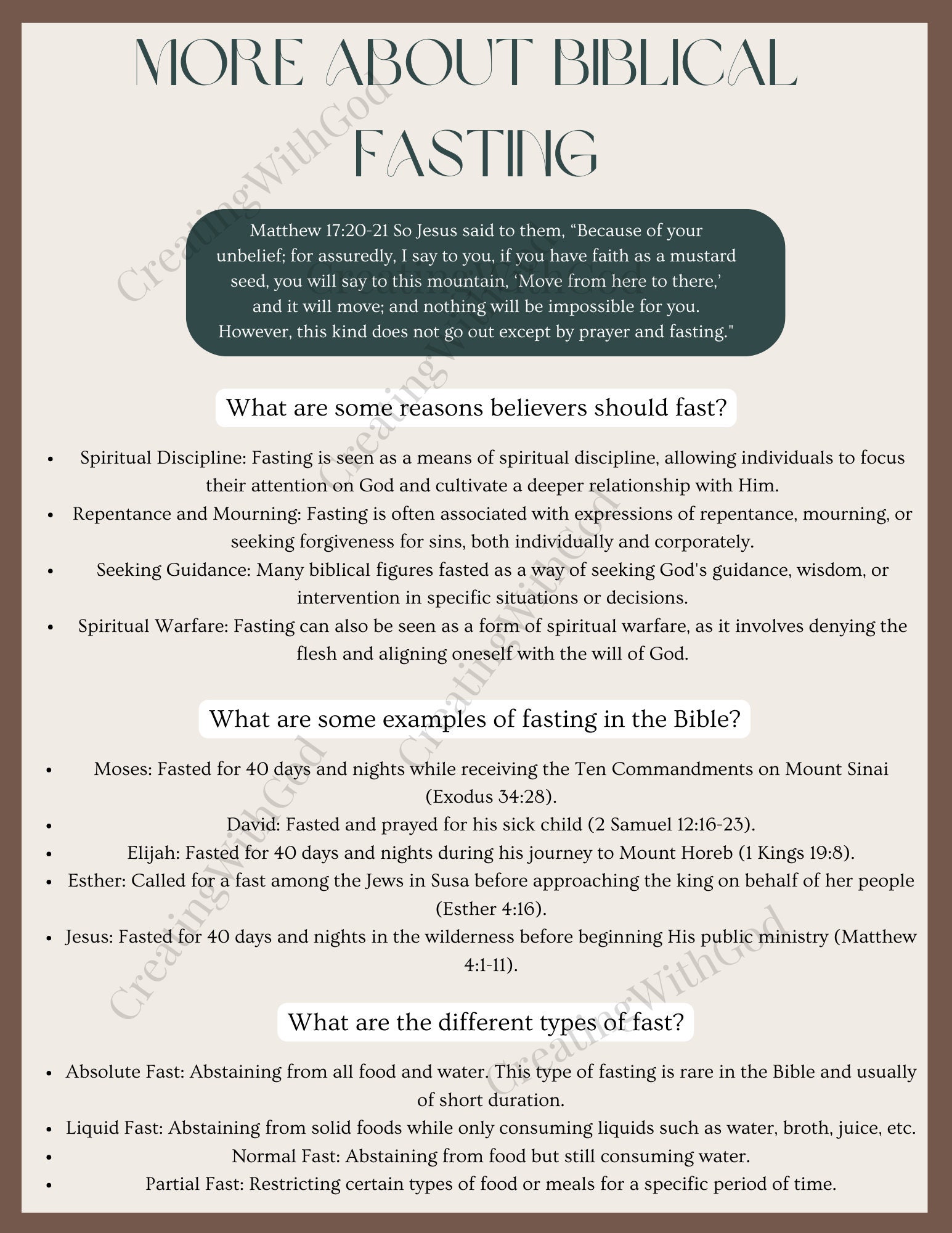 Biblical Fasting — Why, When and How to Fast!, Fasting and Praying ...