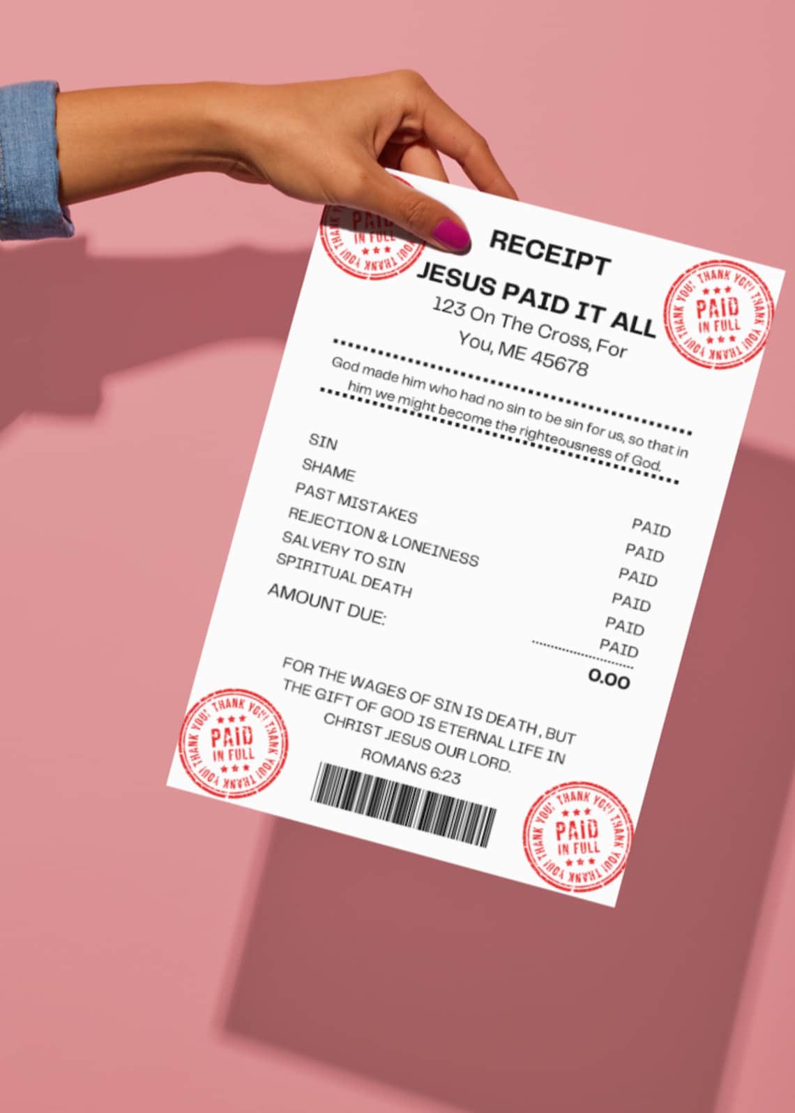 Jesus Paid It All - Paid in Full Four Stamps Receipt. PNG,SVG,PDF ...