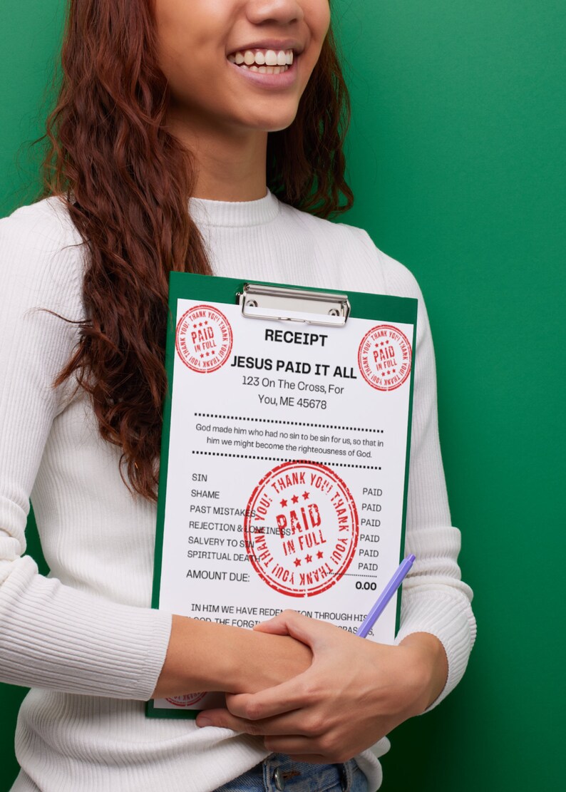 Jesus Paid It All - Paid in Full Stamp Receipt. PNG,SVG,PDF Prayer ...