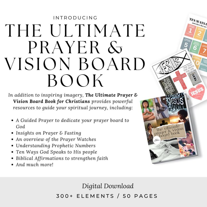 Ultimate Prayer & Vision Board Book for Christians, Prayer Board ...