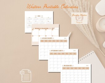 Western Longhorn Calendar Digital Download LANDSCAPE, Organization ...