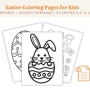 Printable Easter Coloring Pages for Kids // Quick and Easy Downloadable ...