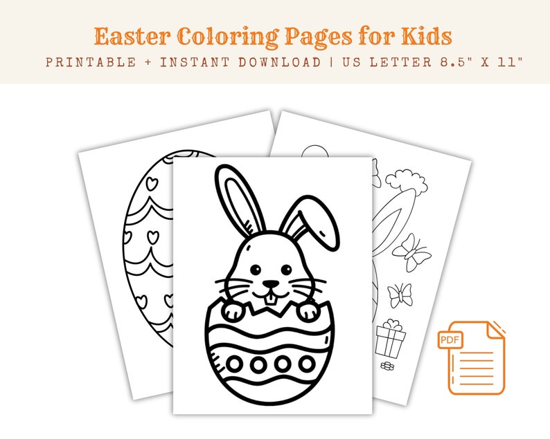 Printable Easter Coloring Pages for Kids // Quick and Easy Downloadable ...
