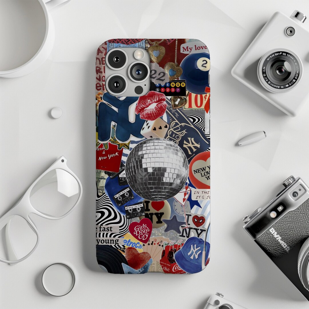 Retro 8 Ball Collage Phone Case, Y2K Coquette Aesthetic, Vintage Vibes ...