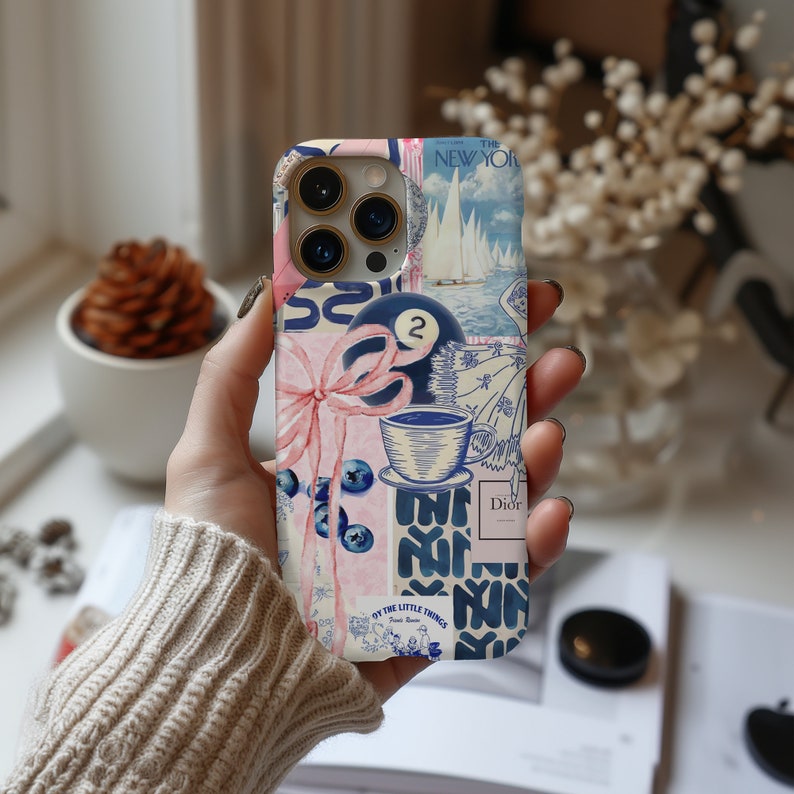 Coastal Coquette Collage Phone Case, Preppy and Cute Aesthetic, iPhone ...