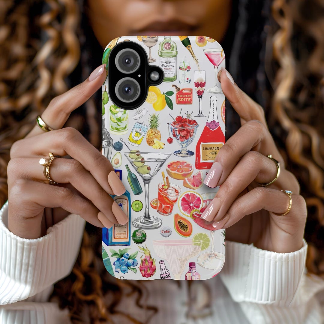 Coquette Martini Collage Phone Case, Cocktail Phone Case, Y2K Aesthetic ...
