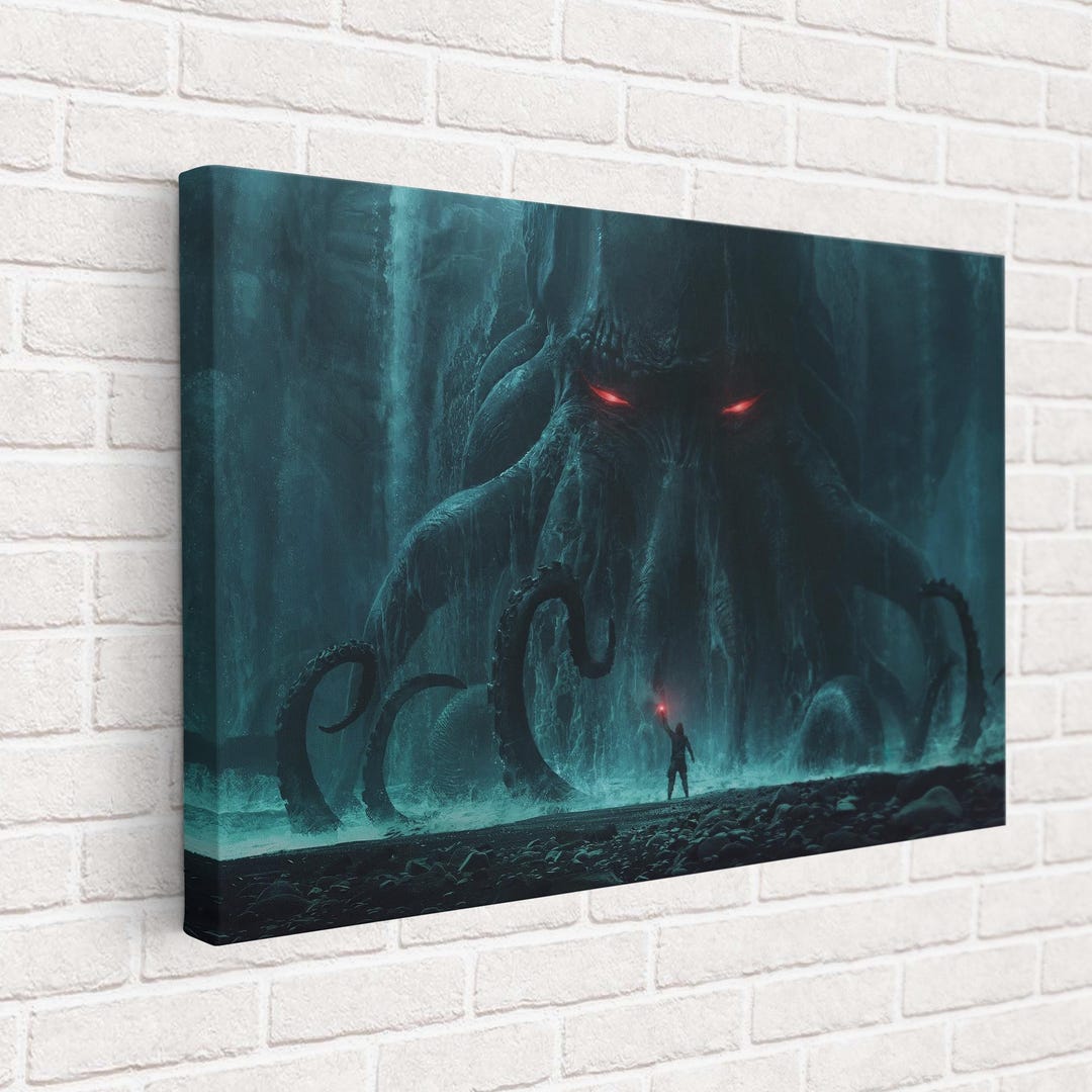 Rise of Cthulhu Canvas: Lovecraft Cosmic Horror Steampunk Wall Art ...